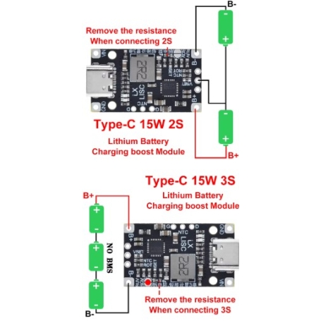 ماژول شارژر باتری لیتیوم یون 2 سل و 3 سل IP2326 با ورودی USB Type-C