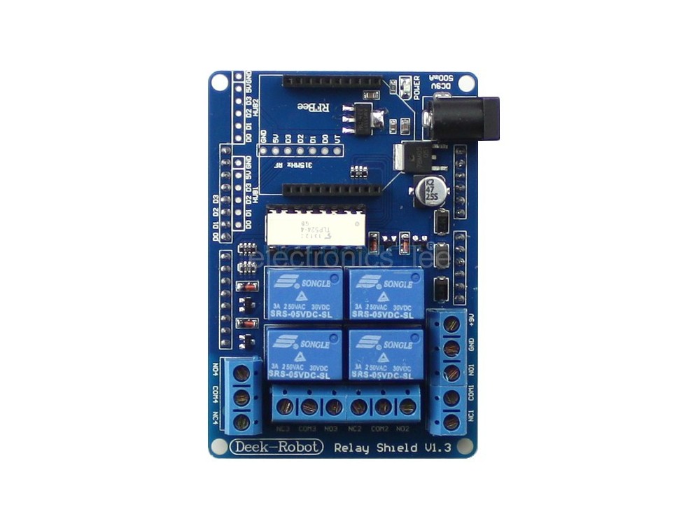 شیلد رله 4 کاناله آردوینو - Relay Shield For Arduino