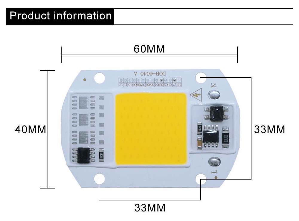 LED COB مهتابی 50W 220V با درایور داخلی - سایت Robolar