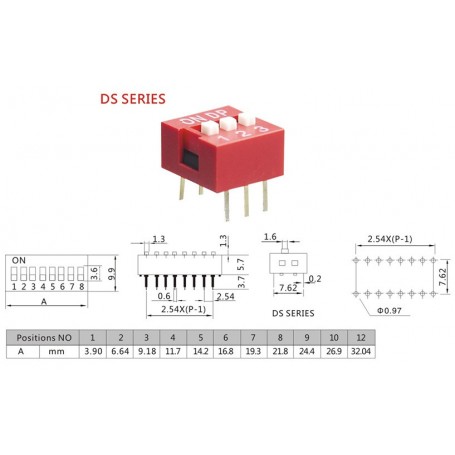 دیپ سوئیچ 8 تایی DS-08