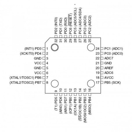 میکروکنترلر ATMEGA8A-AU پکیج SMD TQFP-32