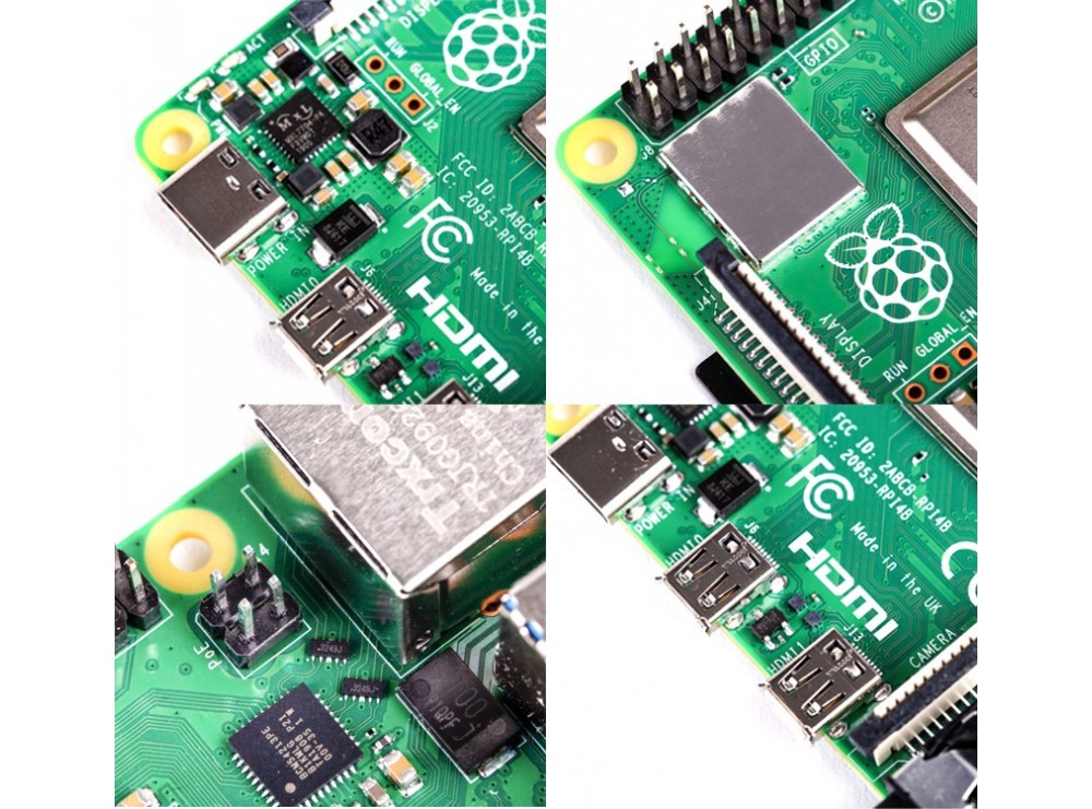 برد رزبری پای Raspberry Pi 4 مدل B تولید انگلستان با رم 4gb