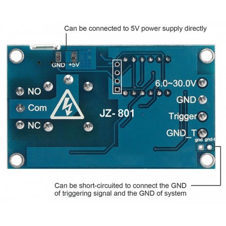 ماژول تایمر 30-6 ولت قابل تنظیم همراه با رله و نمایشگر مدل JZ-801
