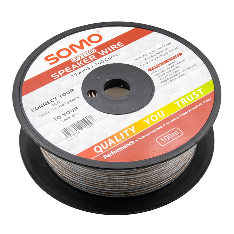 سیم بلندگو سومو SOMO دو رشته مدل SP21100 طول 1متر