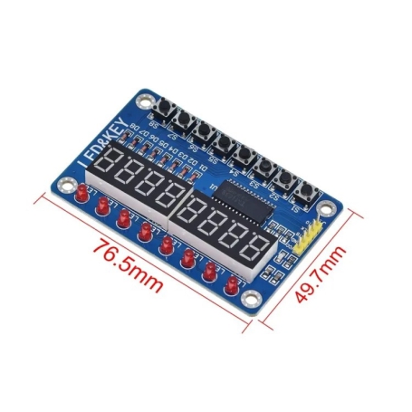ماژول سون سگمنت 8 تایی TM1638 با کلیدهای کنترلی