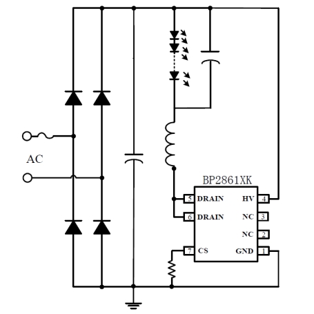تراشه LED درایور BP2861CK پکیج SO-7