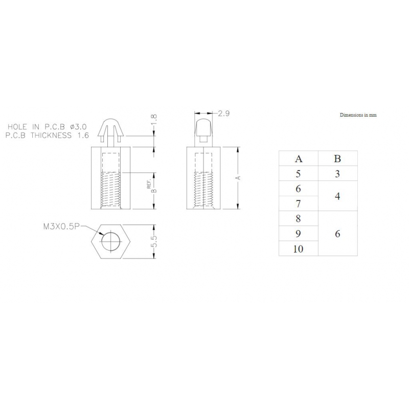 اسپیسر پلاستیکی 7mm مدل FM-3-7